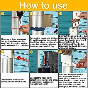 Rainwater Collection System-Rainwater Collection Diverter Connector System-Raindrop Rainwater Colander Kit for Hose for Diverting Water Fits 2’’ x 3’’ Standard Downspout