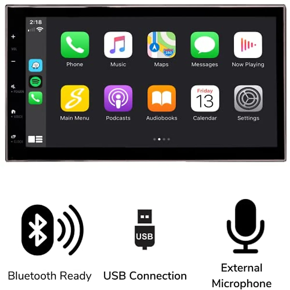 PAC Chevrolet Camaro 2010-2015 RPK5-GM4101 Integrated Radio Replacement Kit with 6.8” Touchscreen Double Din Radio, Steering Wheel Controls, Apple CarPlay, Android Auto, Bluetooth