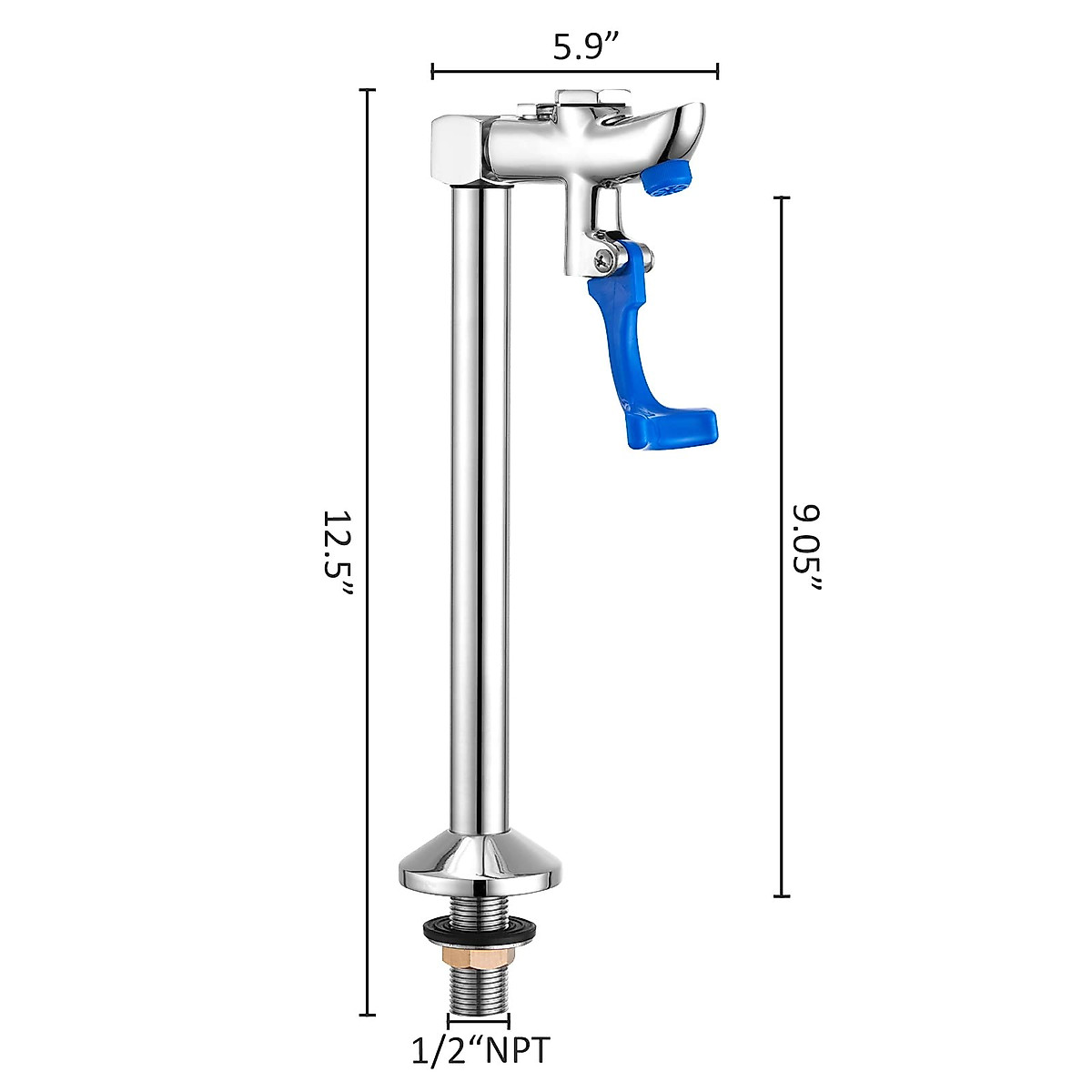 Favorpo Glass Filler 10 Inches Deck Mount Faucet Glass Filling Station Water Station for Restaurants Kitchen Bar G1/2" Male with 3 Connector Adapter Brass Structure