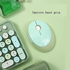 Mofii Wireless Keyboard and Mouse Combo,2.4G USB Multi-Color Cute Full Size Keyboard and Optical Mice Set for Computer Desktop PC Laptop (Green-Mixed)……