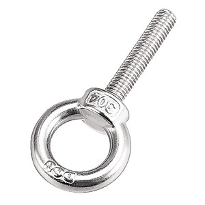 uxcell Lifting Eye Bolt M8 x 40mm Male Thread 304 Stainless Steel for Hanging, Pack of 5