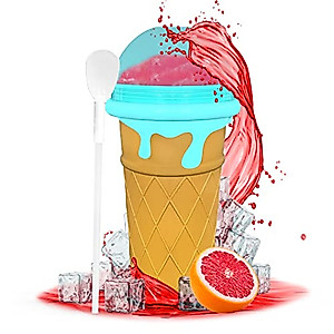 [2023 Upgrade 500 ML] Magic Slushy Maker Squeeze Cup Slushie Maker Cup, Homemade Milk Shake Smoothie Squeeze Cups With Lids And Straws(Brown)