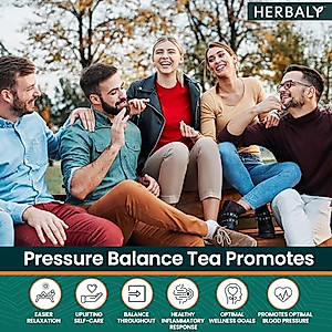Herbaly Heart Functional Tea - 9 Superherbs - Natural, Organic, Non-GMO, Caffeine-Free, Sugar Free - 1 Pack, 30 Pyramid Tea Bags