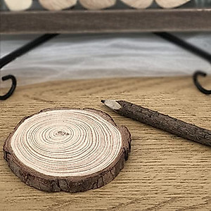 Y&K Homish Transparent Wedding Guest Book Alternative for Party Reception 80 Hearts Green Wreath Rustic Brown