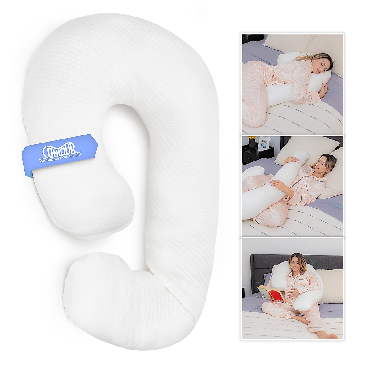 Contour Swan Original Body Pillow | Cozy, Huggable Pillow for Back, Hip, Knee, and Leg Relief | Total Comfort and Support for Side Sleepers | As Seen on TV