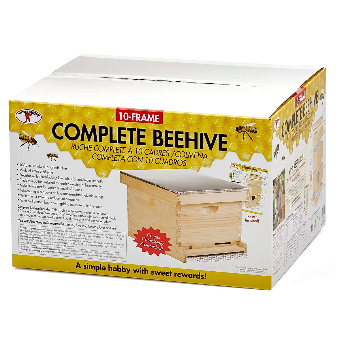 Little Giant® 10 Frame Complete Hive | Beekeeping Hive | Bee Hive Kit | 10 Frame Beehive | Beekeeping Supplies | Made in USA