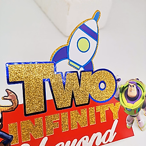 Two Infinity and Beyond Cake Topper Toy Cake Toppers 2nd Birthday for Boy Girl Two Infinity and Beyond Birthday Decorations Story Party Supplies
