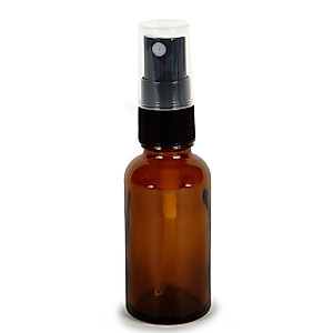 Vivaplex, Amber, 1 oz Glass Bottles, with Black Fine Mist Sprayers - 2 pack