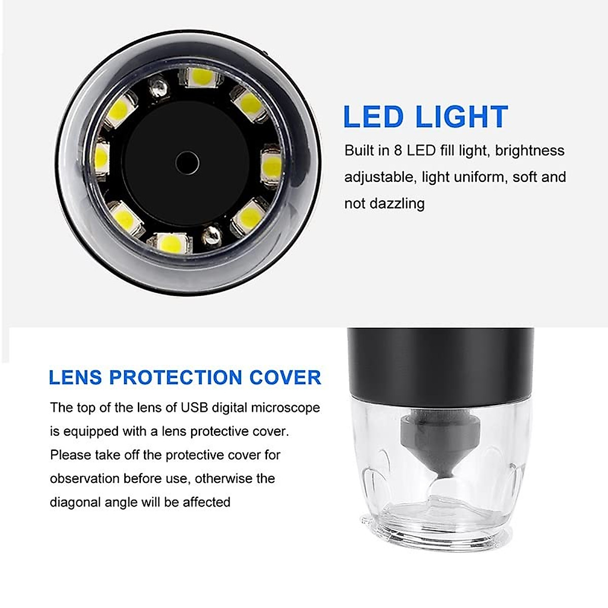 Handheld Digital Microscope Accessories 1600X USB Digital Microscope 8 LEDs 2MP Electronic Microscope Zoom Camera Magnifier Lift Stand Adapter Microscope Accessories