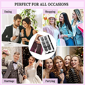 Magnetic Eyelashes and Eyeliner Kit, 12 Pairs Reusable Magnetic Lashes with Eyeliner and Tweezers, 3D Natural Look False Eyelashes, Easy to Wear, No Glue Needed (12pcs)