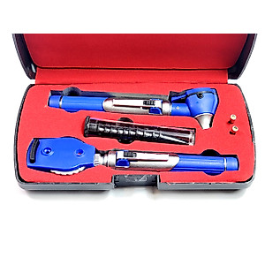 Premium Double Handle Otoscope Set -Otoscope/Great for School -Cynamed (BLUE)