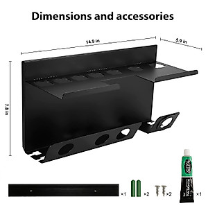 Kainasch Hair Dryer Holder for Dyson Airwrap, Magnetic Bracket Stand Storage Curling Iron Accessories Wall Mount Organizer with Screw/Adhesive, Non-Slip for Dyson Diffuser, Nozzle