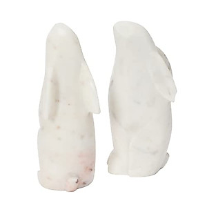 Creative Co-Op Handcarved Rabbit Marble, White, Set of 2 Bookends, 3" L x 5" W x 7" H