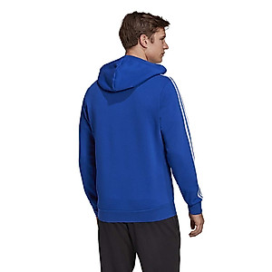 adidas Male Essentials 3-Stripes Full-Zip Fleece, Team Royal Blue/White , L