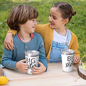 Big Sister Gifts For Girls Insulated Stainless-Steel Tumbler - 12oz Coffee Tumbler with Flip-Top Lid - Travel Coffee Mug - Vacuum-Tumblers Keep Hot & Cold - For Home Office-II