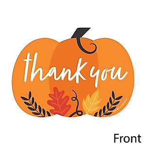 Big Dot of Happiness Fall Pumpkin - Thanksgiving Thank You Cards - Halloween Thank You Cards - Pumpkin Cutouts Cards - Pumpkin Thank You Cards- Thank You Cards with Envelopes - Set of 12