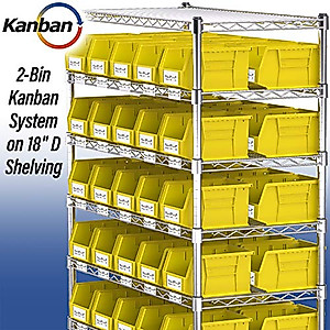 Akro-Mils 30237 AkroBins Plastic Hanging Stackable Storage Organizer Bin, 9-Inch x 6-Inch x 5-Inch, Black, 12-Pack