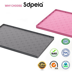 Sdpeia Under Sink Mat for [25" x 22"] Cabinet, Upgraded Silicone Waterproof Mat Kitchen Cabinet Liner Cabinet Protector Kitchen Organizers and Storage