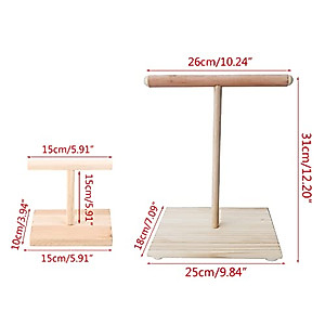 Dft Bird Toys, Wooden Parrot Perch for T Stand Bird Training Paw Grinding Toys Pet Cockatiel Cage Nest for Play Platform