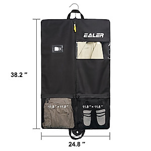 EALER HAG301 Hockey Individual Garment Bag, Heavy Duty Hanging Garment Bags Travel Garment Bags Black Suit Bags