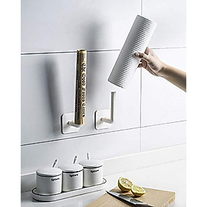 Maocufan Adhesive Hooks， Waterproof Oilproof Hooks for Keys ，Bathroom Shower ， Kitchen，Seamless Hooks ，Multi-Function Hook，2PCS