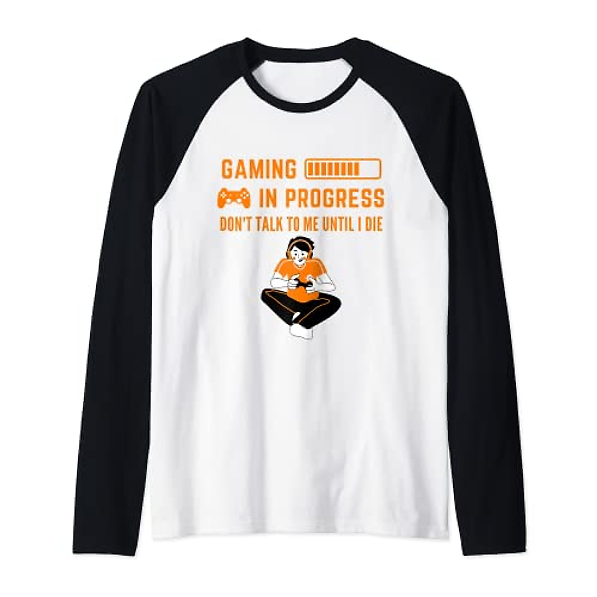 Gaming In Progress Gamer Stocking Stuffer Gifts Video Games Raglan Baseball Tee