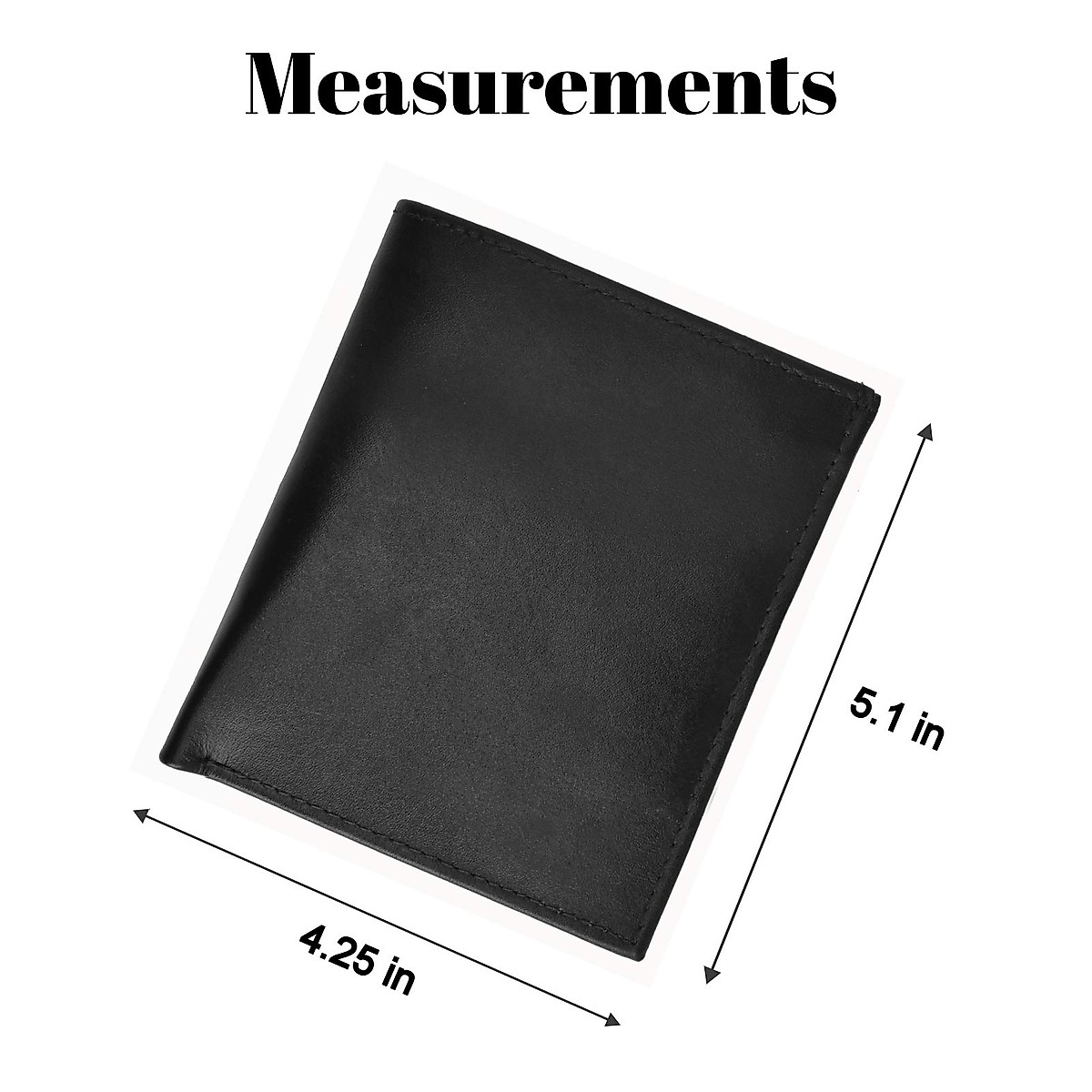 Genuine Leather Large Hipster Bifold Credit Card Id Men's Wallet