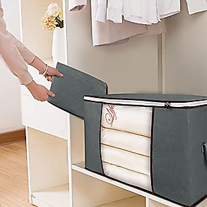 90L Large Storage Bins, 6Pack Clothes Storage Bags Storage Containers for Organizing Bedroom, Closet, Clothing, Comforter, Foldable Closet Organizers Storage Containers with Sturdy Zippers and Handles