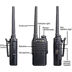 Retevis RT47 Waterproof Walkie Talkie,Two Way Radio with Mic, License-Free,Lightweight,Professional 2 Way Radio for Industrial Manufacture (4 Pack)