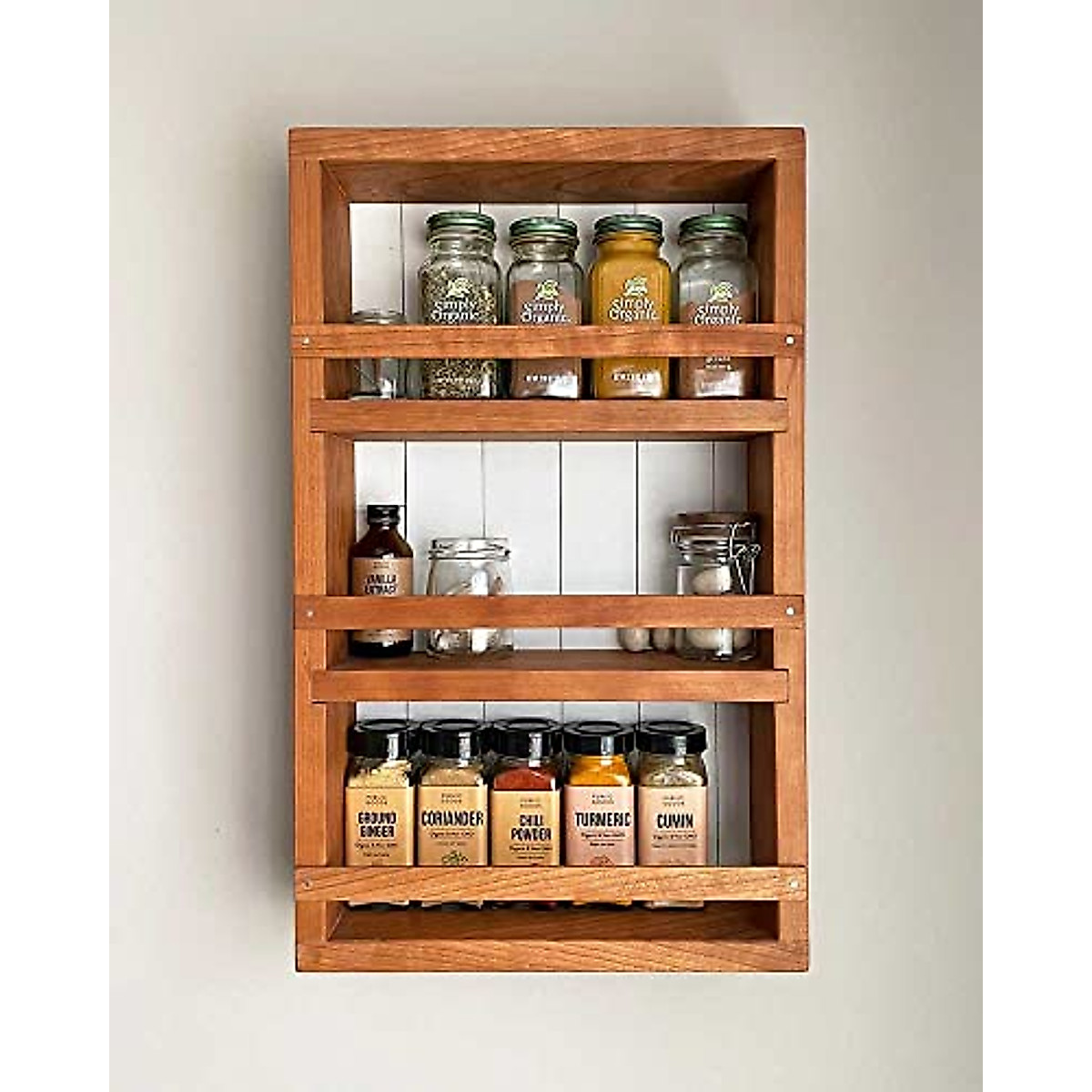 Mansfield Cabinet No. 105 - Solid Cherry Spice Rack Cabinet White