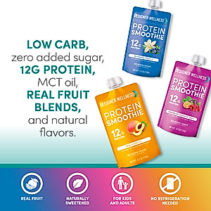 Designer Wellness Protein Smoothies Original Variety Pack & Super Fruits Variety Pack Bundle