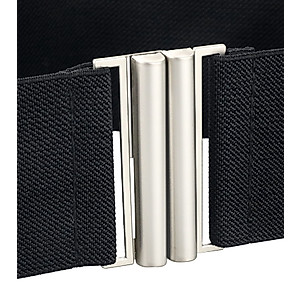 Alphyly Neries 2 Pack Womens Belt Wide Elastic Belt, Black Vintage Plus Stretchy Waist Belt, Cinch Trimmer Belt