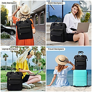 LOVEVOOK Laptop Backpack Purse for Women Waterproof Teacher Nurse Bag, 17.3 inch Work laptop Bag with USB Port, Business Travel Computer Backpack