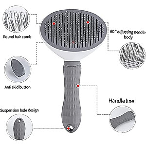 1208S Pet Grooming Brush Shedding and Dematting Comb for Small and Large Dogs, Cats-Pink
