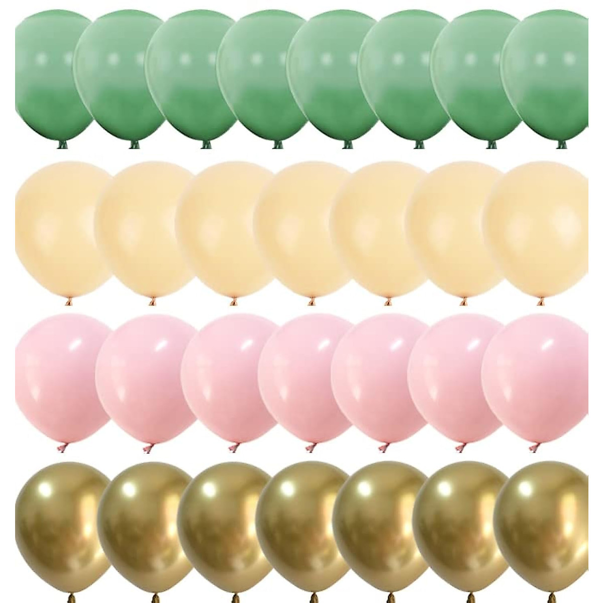 Pink Sage Green Balloons – Assorted Nude Pink Olive Green Gold Balloons 12inch for Gender Reveal Bridal Shower Cactus Party Decorations (Sage Green +Pink)