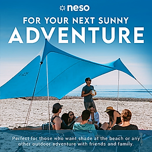 Neso Gigante - Portable Beach Tent - Ideal to Enjoy with Family and Friends - UPF 50+, Water-Resistant, and Lightweight - Teal, 11' x 11'