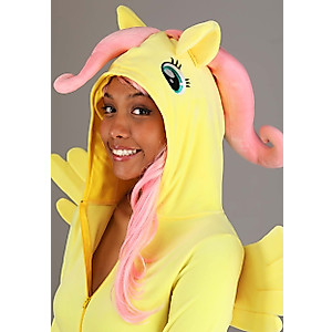 My Little Pony Fluttershy Women's Costume - Hooded Jumpsuit with Wings, Tail & Ears