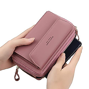 Mn&Sue Small Cellphone Crossbody Shoulder Bag Purses for Women, Lightweight Card Holder Wallet Purse and Handbag (Blue)