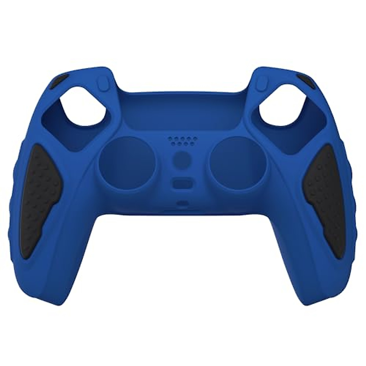 PlayVital Knight Edition Blue & Black Two Tone Anti-Slip Silicone Cover Skin for ps5 Controller, Soft Rubber Case for ps5 Wireless Controller with Thumb Grip Caps