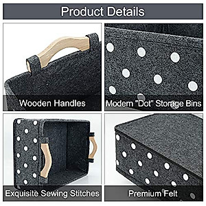 Oubra Small Baskets for Shelves Felt Fabric Storage Baskets for Closet Decorative Collapsible Baskets for organizing Clothes, Toys, Books, Empty Gift Basket