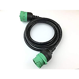 Type 2 J1939 Male to Female Extension Cable Full 9pin 20AWG 6Ft for Truck Freightliner Code Reader