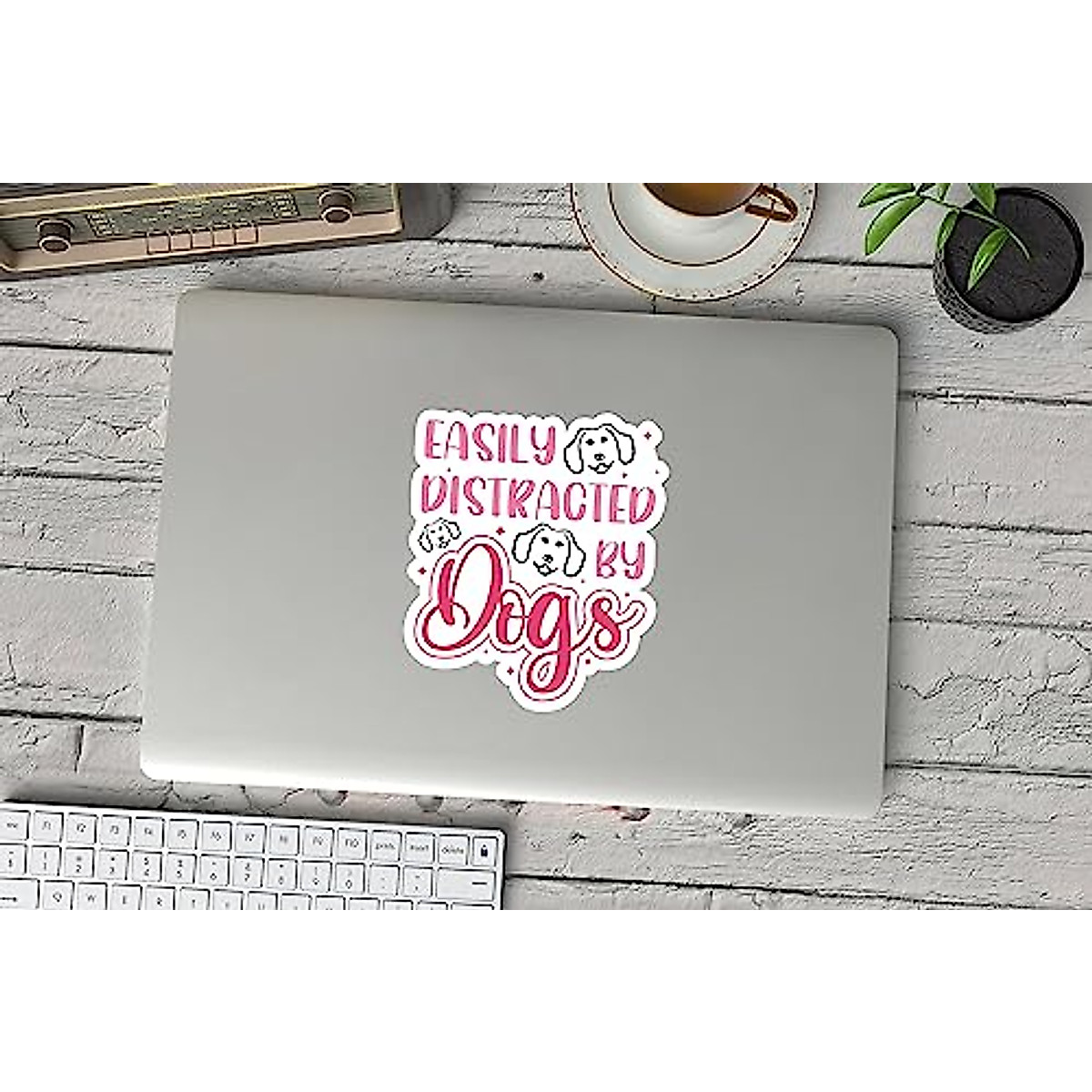 Miraki Easily Distracted By Dogs Sticker, Dog Lover Sticker, Funny Pet Stickers, Dog Rescue Stickers, Water Assitant Die-Cut Vinyl Dog Mama Decals for Laptop, Phone, Water Bottles, Kindle Sticker