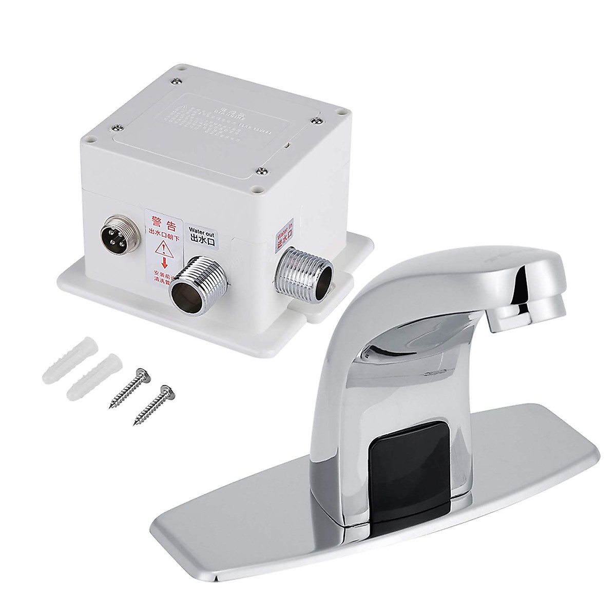 Automatic Sink Faucet for Kitchen Bathroom, Zinc Alloy Water Tap Sink Faucet Built in Infrared Sensor for Home Hotel Commercial