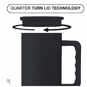 CeylonManel 40oz Stainless Steel Double Wall Vacuum Insulated Sublimation Tumbler with Handle, Straw, Lid Travel Cups in Matte Finish (Black), Large