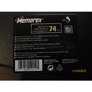 Memorex ~ Blank Recordable Minidisc ~ 74 Minutes