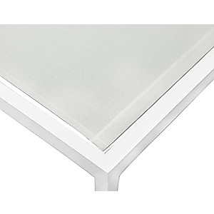 Meridian Furniture 373White Nizuc Collection Modern | Contemporary Resilient Mesh Water Resisting Fabric Upholstered Outdoor Patio Adjustable Sun Lounge Chair, 80.5" W x 29" D x 13.5" H, White