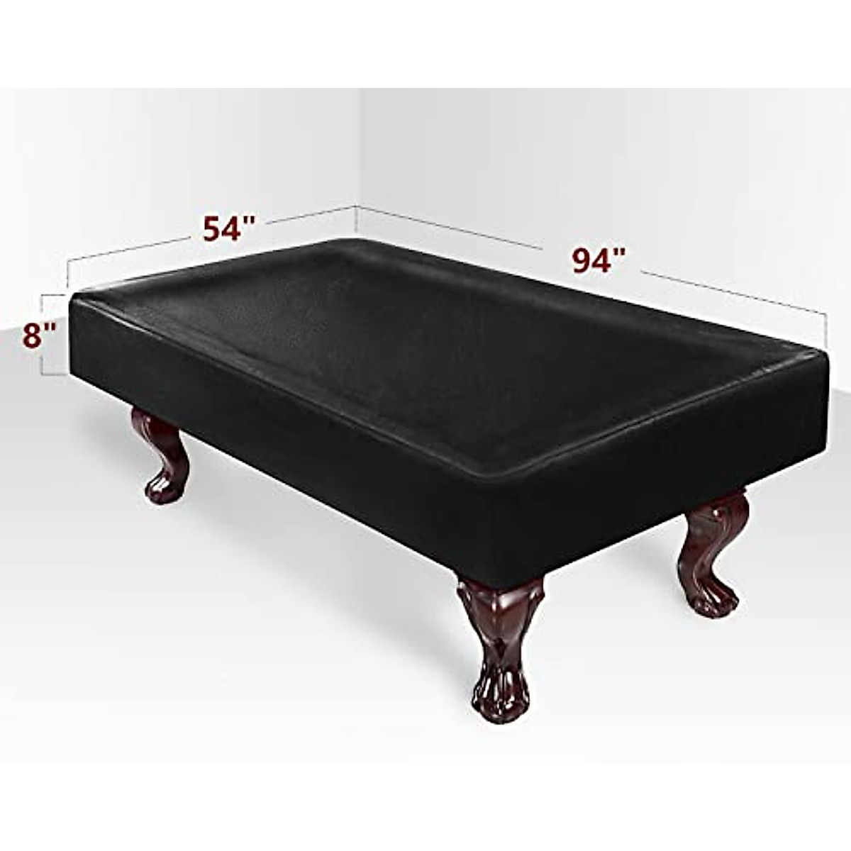 iCOVER Pool Table Cover Outdoor Heavy Duty Leather Waterproof Billiard Table Covers 7ft Black
