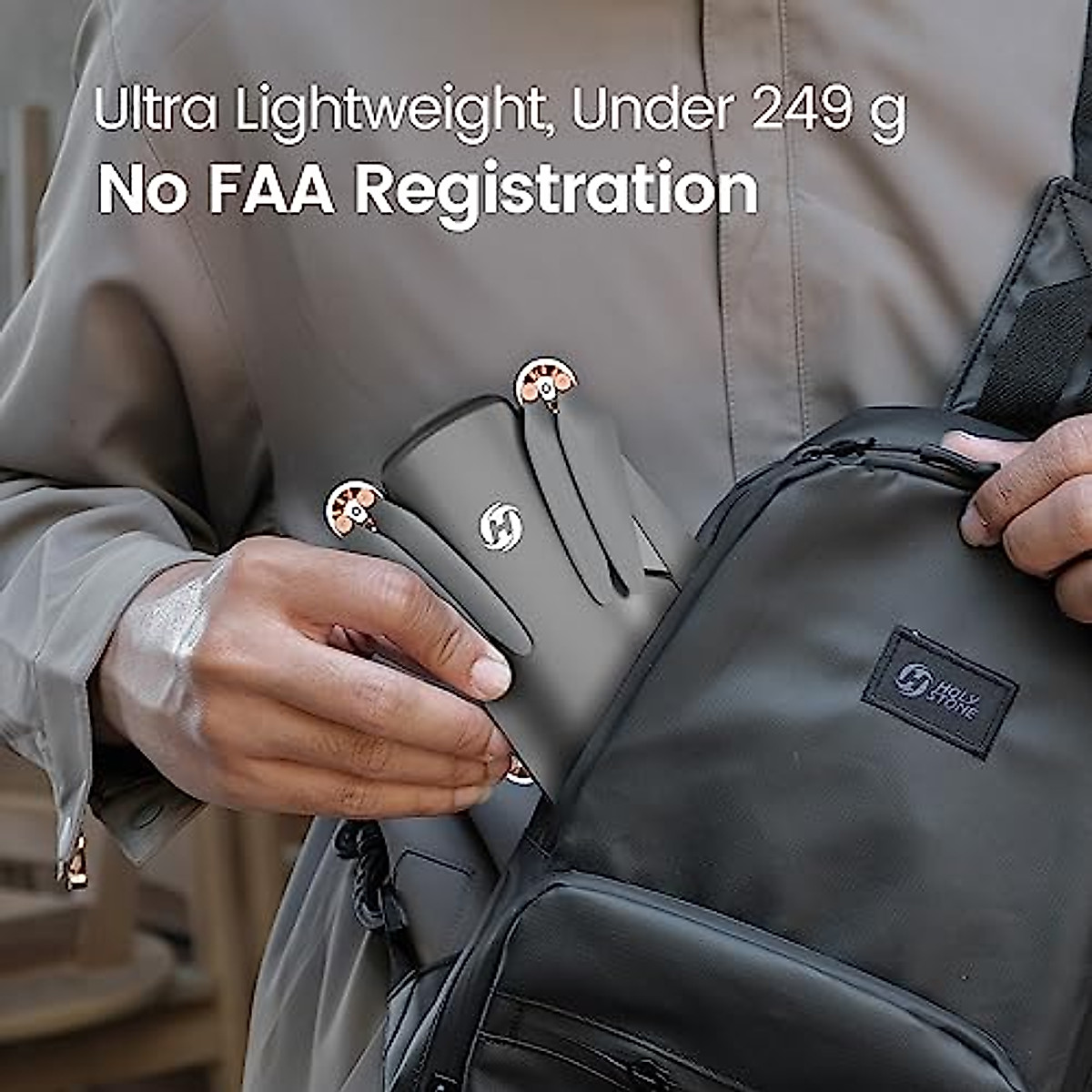 Holy Stone GPS Drone with 4K UHD Camera for Adults Beginner; HS360S 249g Foldable FPV RC Quadcopter with 10000 Feet Control Range, Brushless Motor, Follow Me, Smart Return Home, 5G Transmission