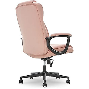 Serta Executive High Back Office Chair with Lumbar Support Ergonomic Upholstered Swivel Gaming Friendly Design, Microfiber, Pink