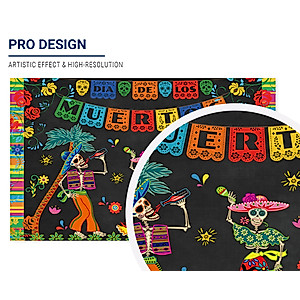 Allenjoy Day of The Dead Backdrop for Mexican Fiesta Sugar Skull Photography Background Dia DE Los Muertos Dress-up Birthday Party Supplies Fiesta Banner Table Decor Decoration Photo Booth Shoot